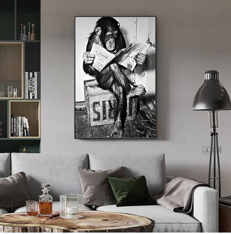 Nigikala Funny Monkey Business Poster and Print On The Wall Reading ...