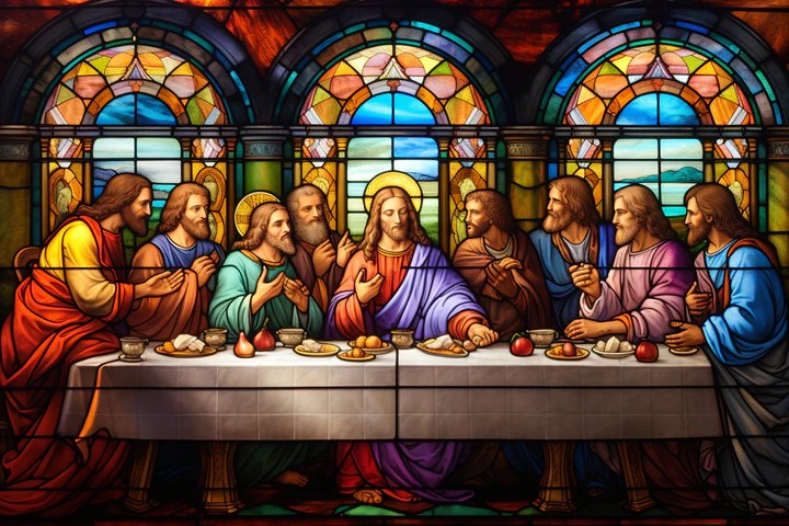 The Last Supper (velvet cloth) AB drill full round/square diamond painting