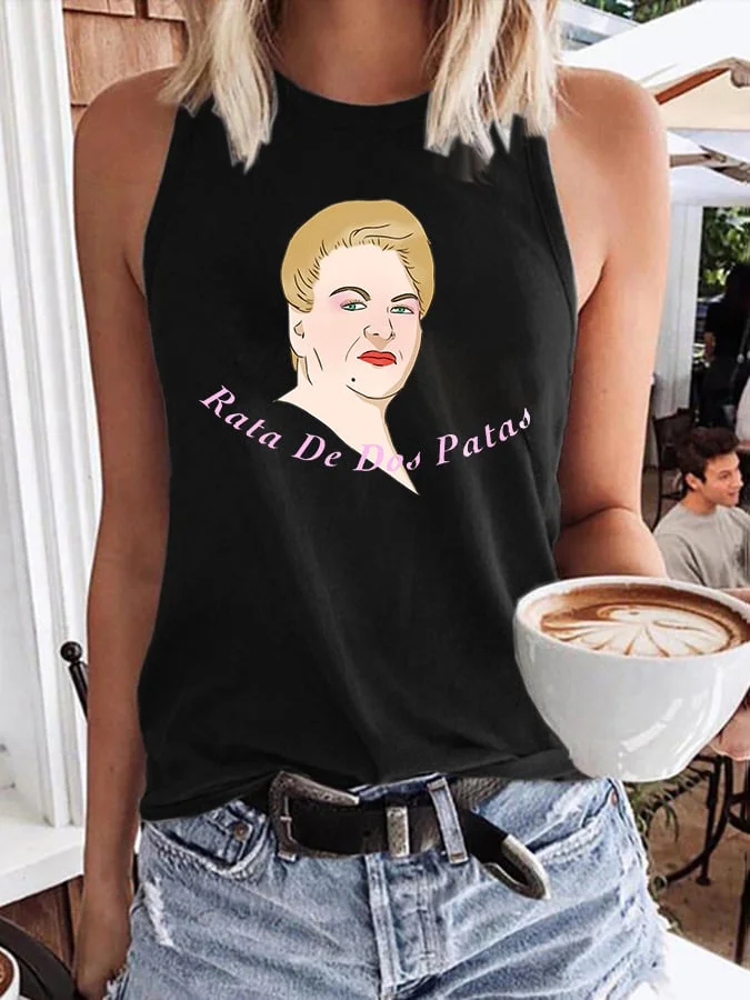 Retro Two-Legged Rat Print Vest