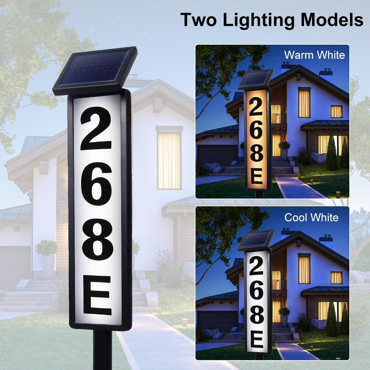 Solar Address Light - Lit Numbers + Weatherproof Design