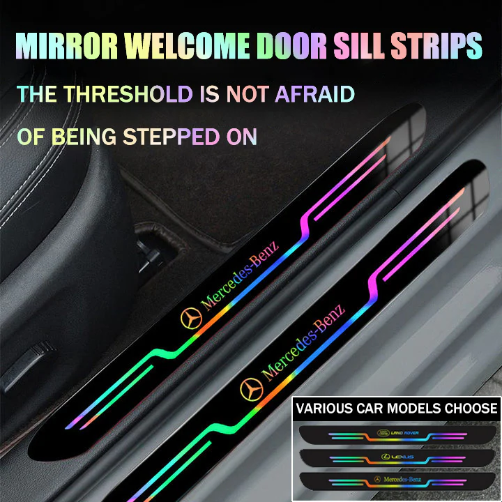 Car Door Sill Strips Laser Decorative Anti-Scratch Strips 4PCS