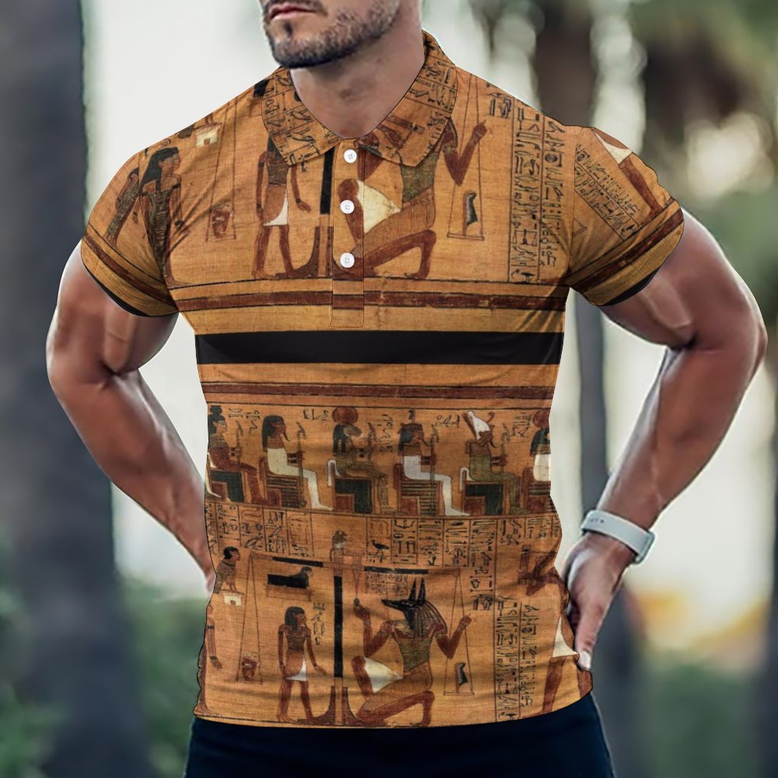 SFNEEWHO Hieroglyphics Papyrus Ancient Egyptian Men's Short Sleeve ...