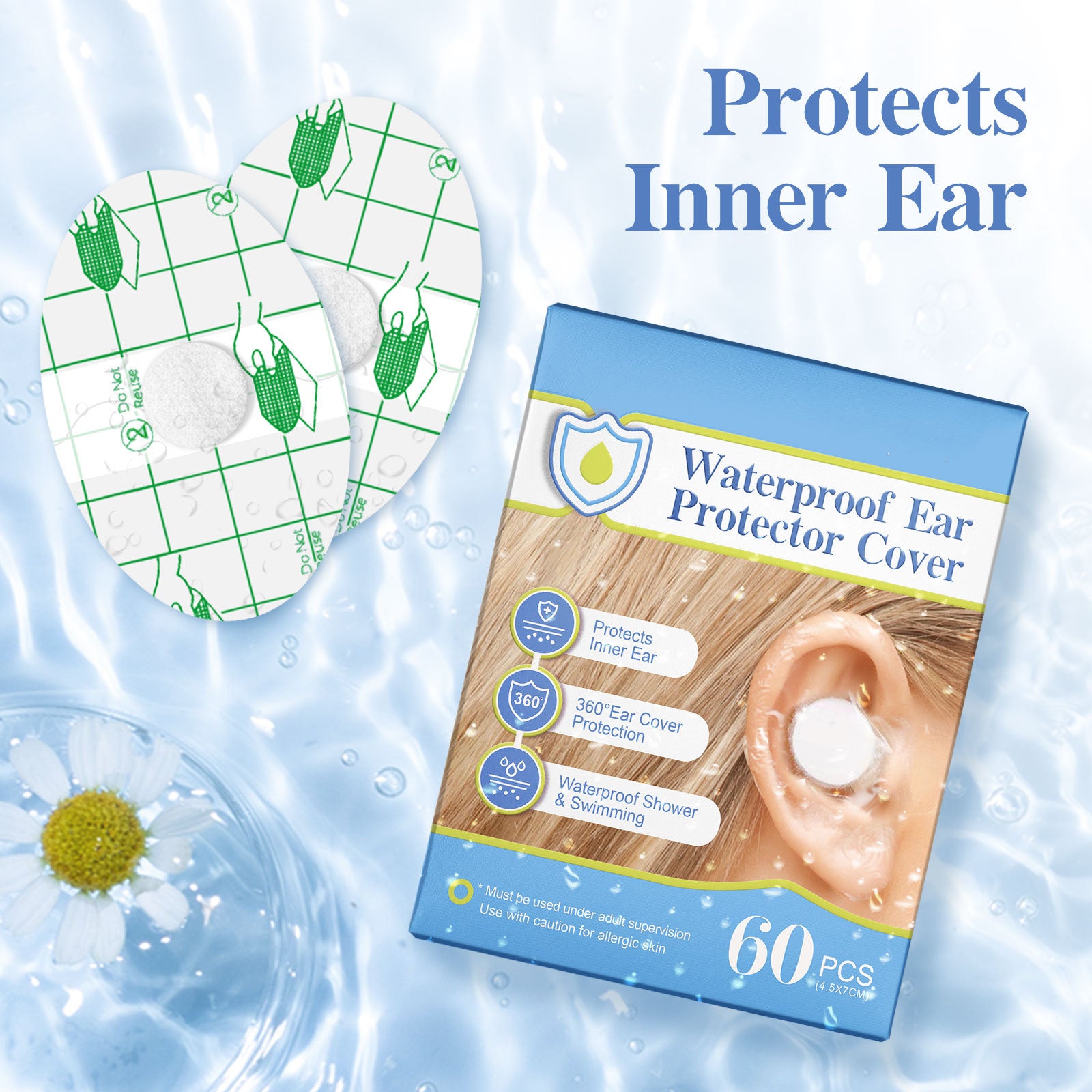 Waterproof Ear Stickers For Children Bathing And Swimming Ear ...