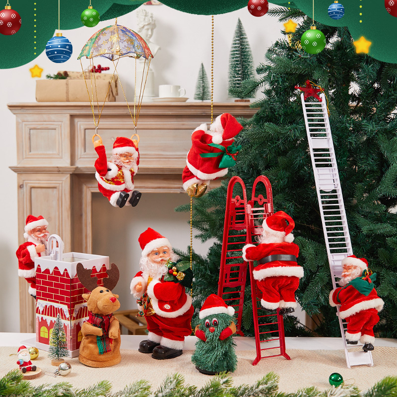 Electric Climbing Santa Musical Toy