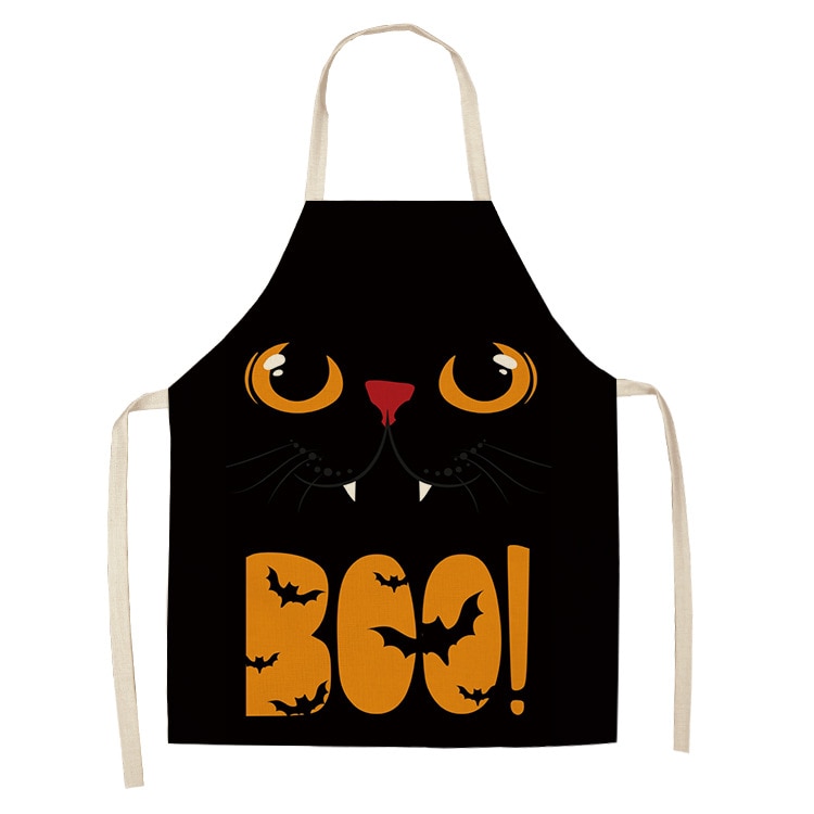 Linen Kitchen Apron - cat