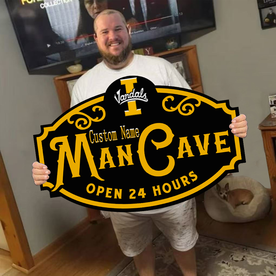 Custom Name Idaho Vandals Man Cave&Diva Cave Sign