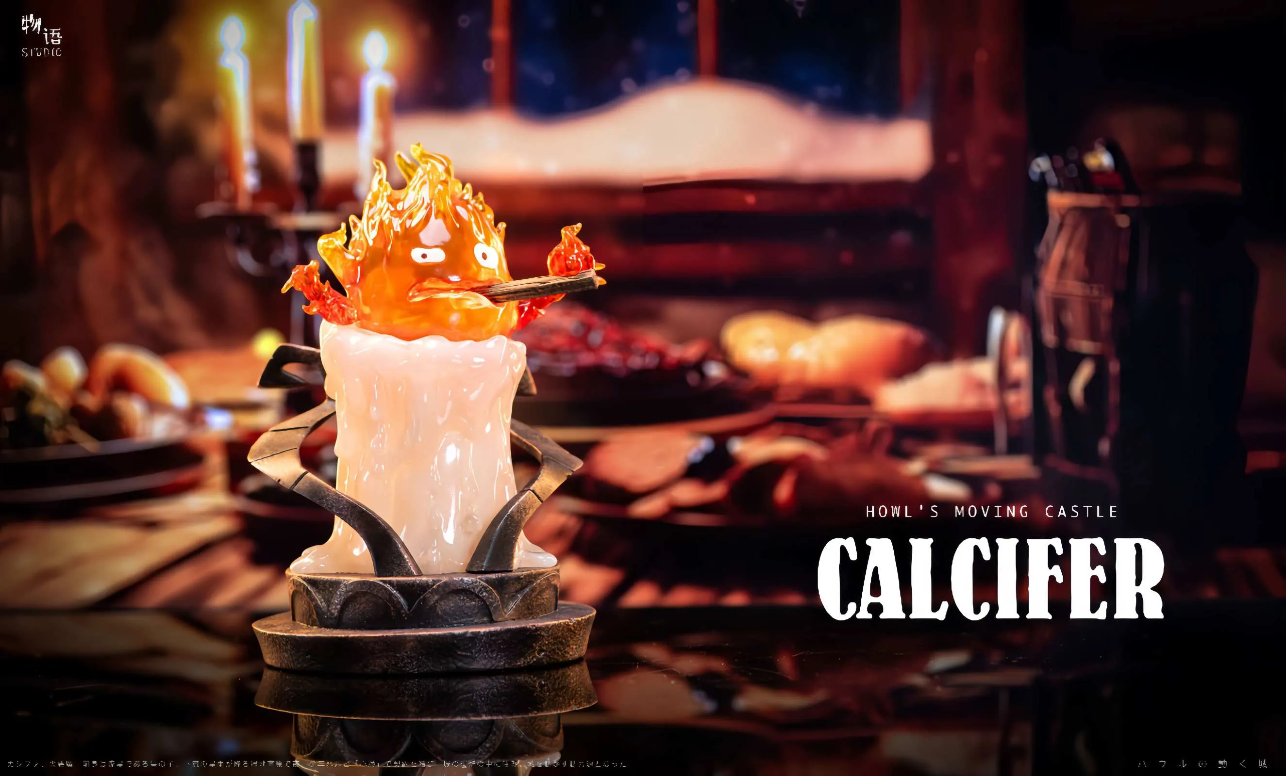 Candle Calcifer with LED - Howl's Moving Castle Resin Statue - WuYu Studio