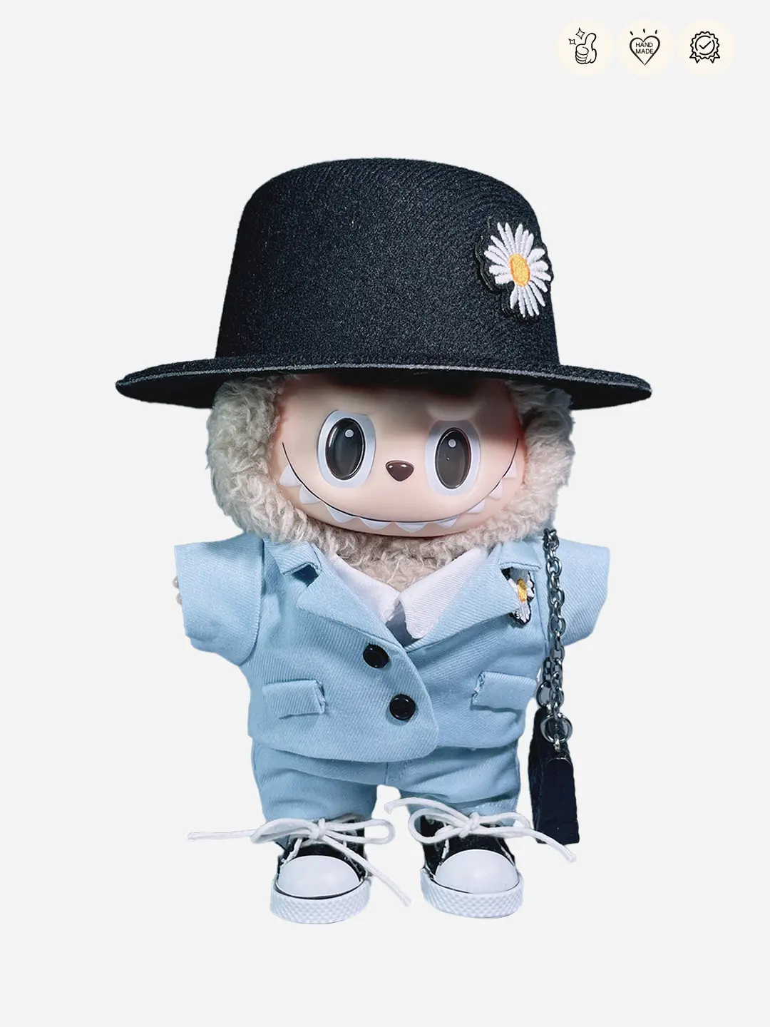 LABUBU Clothes G-Dragon Blue Daisy Suit Outfit