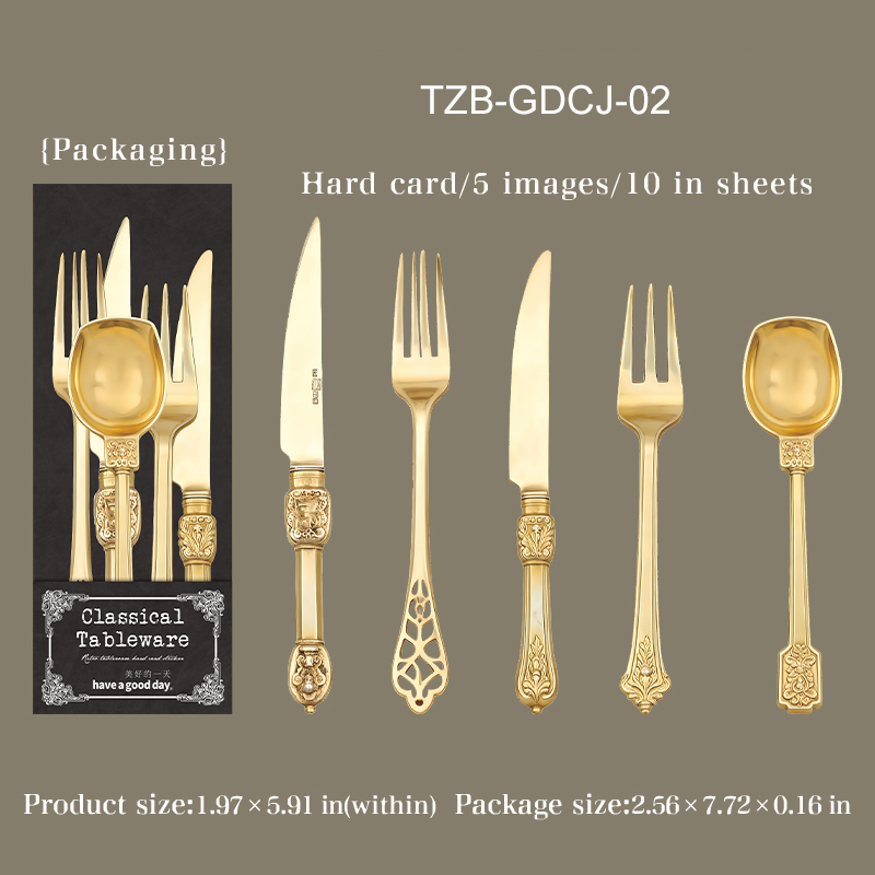 Autocollant - Série Vaisselle Classique Couverts Vintage