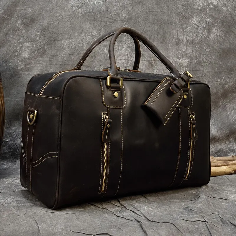 Pongl Leather Travel Bag Crazy Horse Leather Fashion Handbags For Man ...