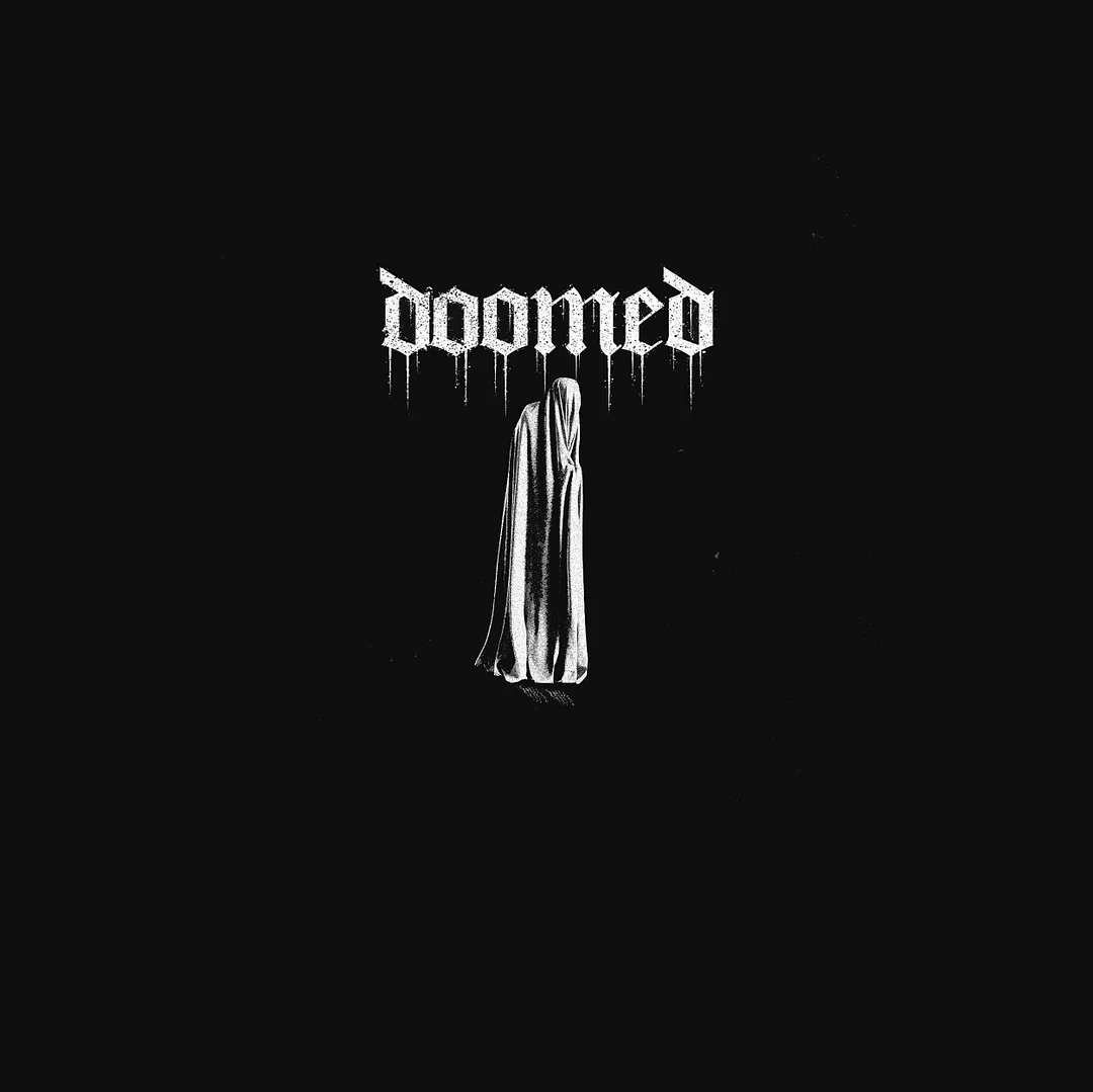 DOOMED Ghost at Midnight Black Print T-shirt