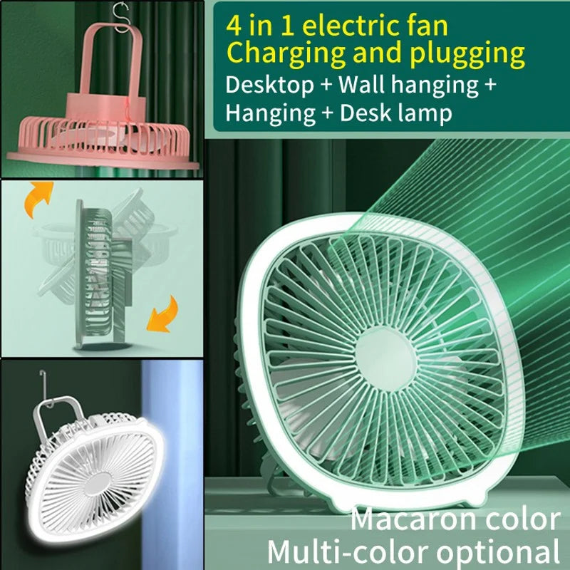 Ceiling fan table lamp fan summer multi-function new three-in-one wall ...