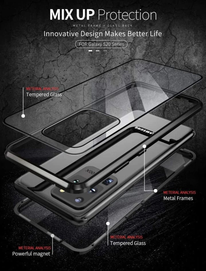 Magnetic Tempered Glass Double-sided Phone Case.