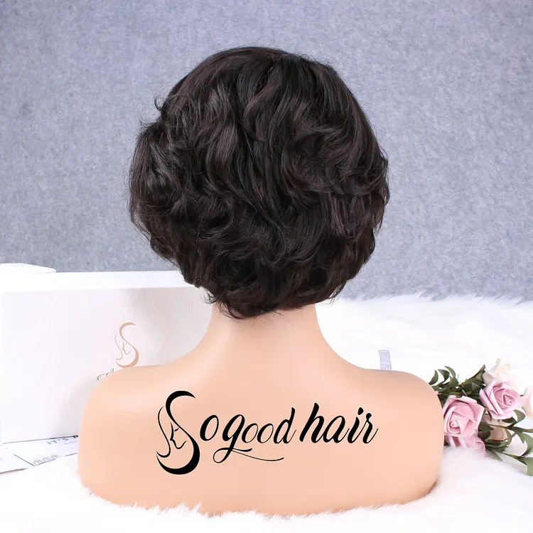 Body Wave Pixie Cut Virgin Human Hair Lace Wig