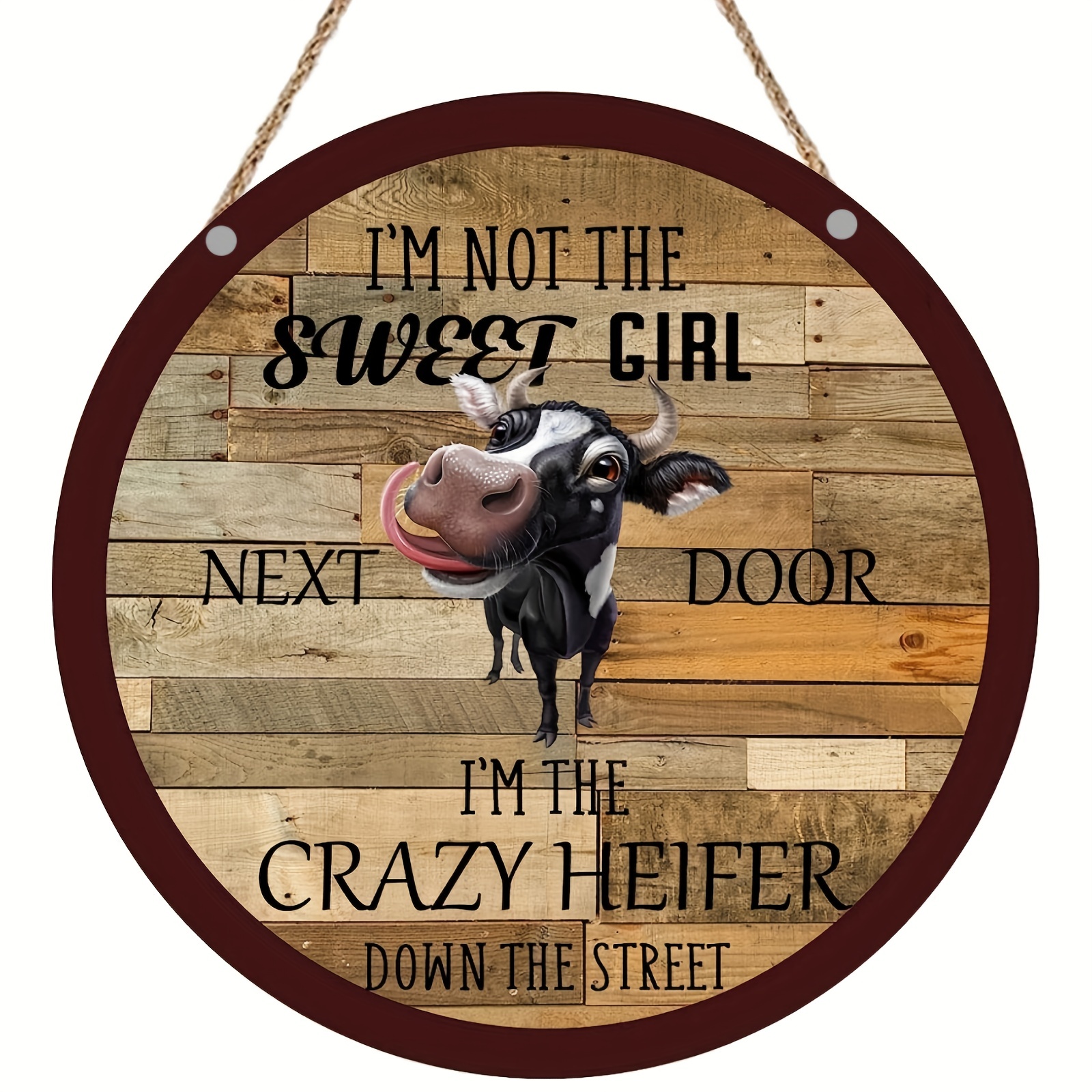 Heifer - Round Wooden Signs(12*12Inch)