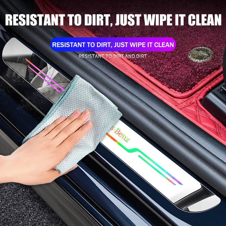 Car Door Sill Strips Laser Decorative Anti-Scratch Strips 4PCS
