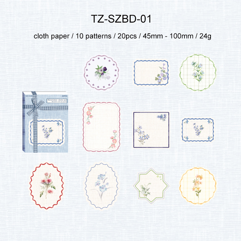 Handmade Cloth Mat Series Vintage Lace Flower Relief Landscape Sticker