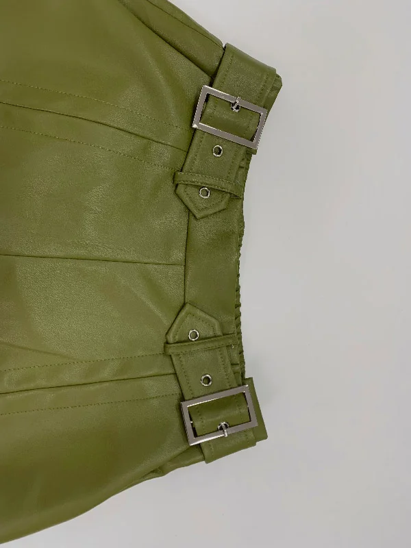 High Waisted Loose Pleated Pockets Split-Joint Pants Trousers