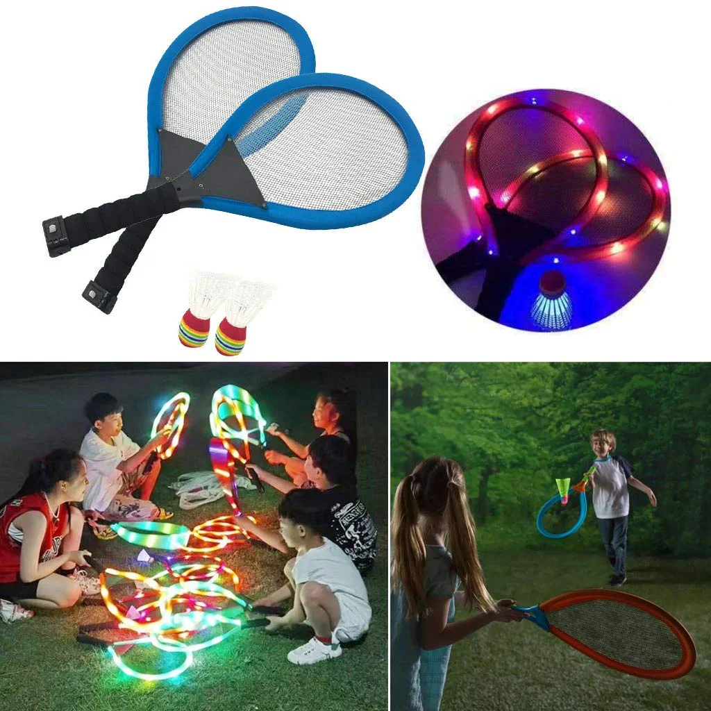 Portable Led Badminton Racket and Shuttlecock for Kids and Adults - Funiyou