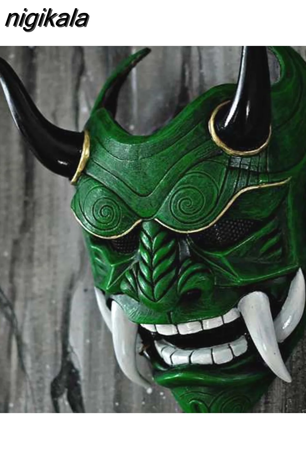 nigikala Masquerade Red Prajna Mask Cospiay Noh Japanese Latex Full ...