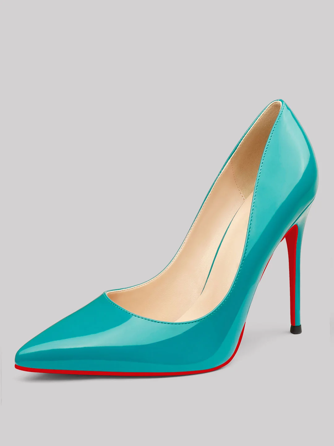 100mm Women's Classic Stiletto High Heels Pointed Toe Red Bottoms Shoes ...