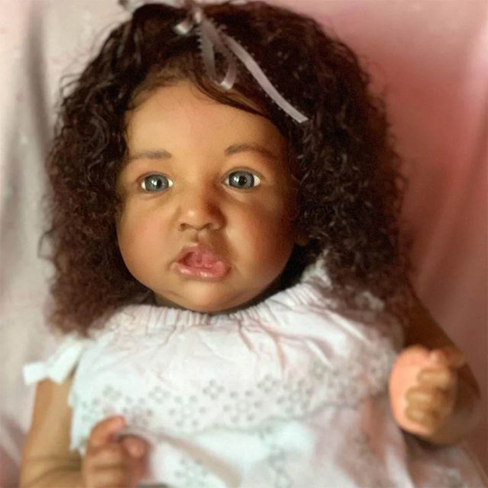 20'' African American Realistic Black Reborn Dolls Megan with Clothes