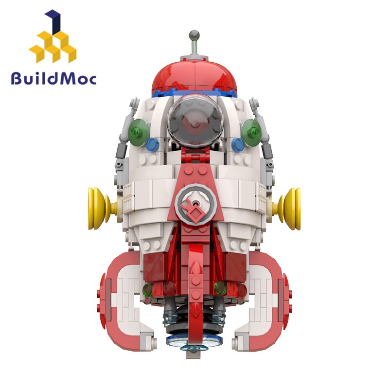 BuildMoc Pikmined Captain Olimar S.S Dolphin Rocket Spaceship Space Vehicle