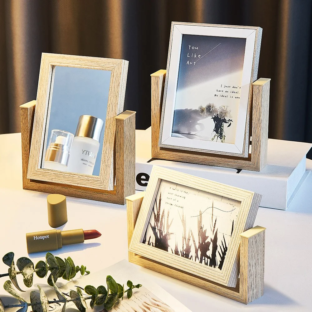 Nordic Simple Wooden Mirror Pgoto Frame Picture Frames Living Room ...