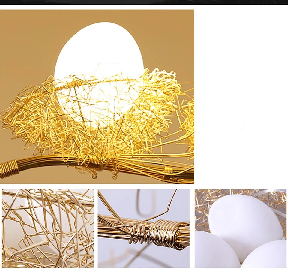 Led Bird Nest Modern Gold Ceiling Chandelier Vintage Oriental ...