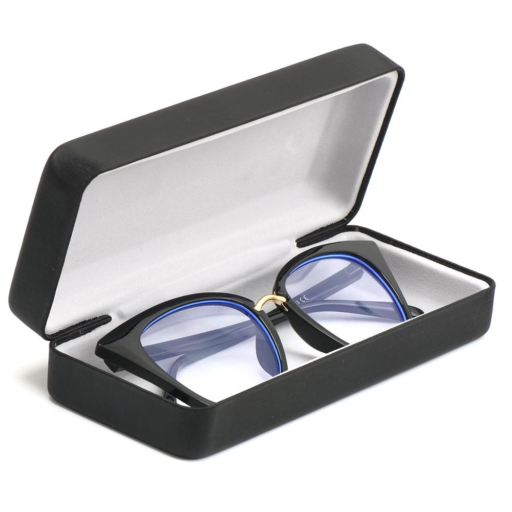 008 High-grade black square iron case for glasses Brushed black cortex ...