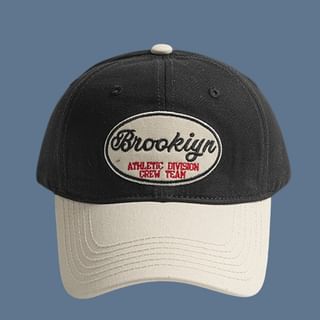 Letter Embroidered Two-Tone Cap