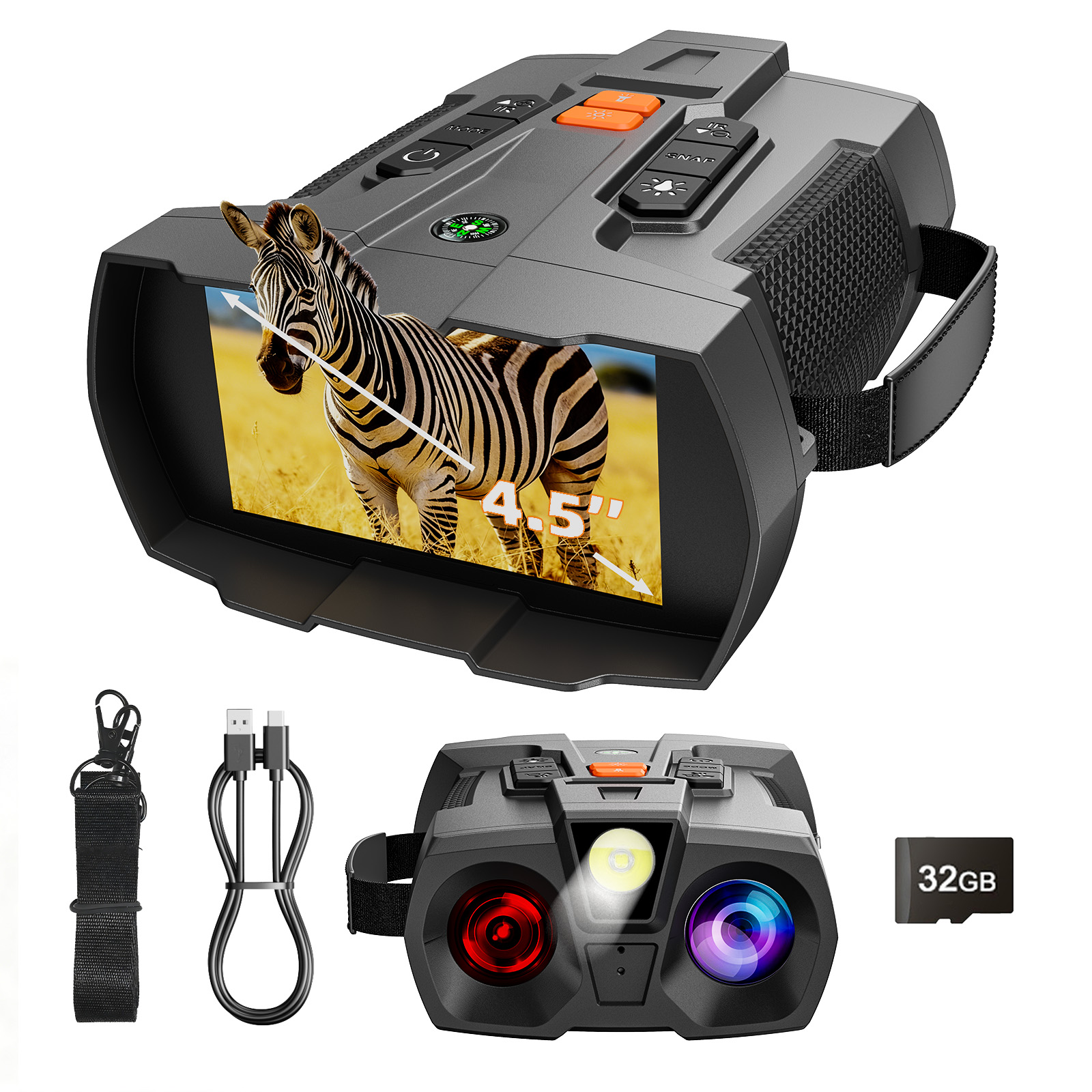 BEBANG 4K Night Vision Goggles for Adults, 10x Night Vision Binoculars ...