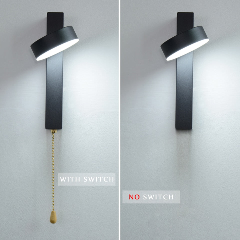 LED wall lamp with switch 7W 9W bedroom living room Nordic modern wall ...