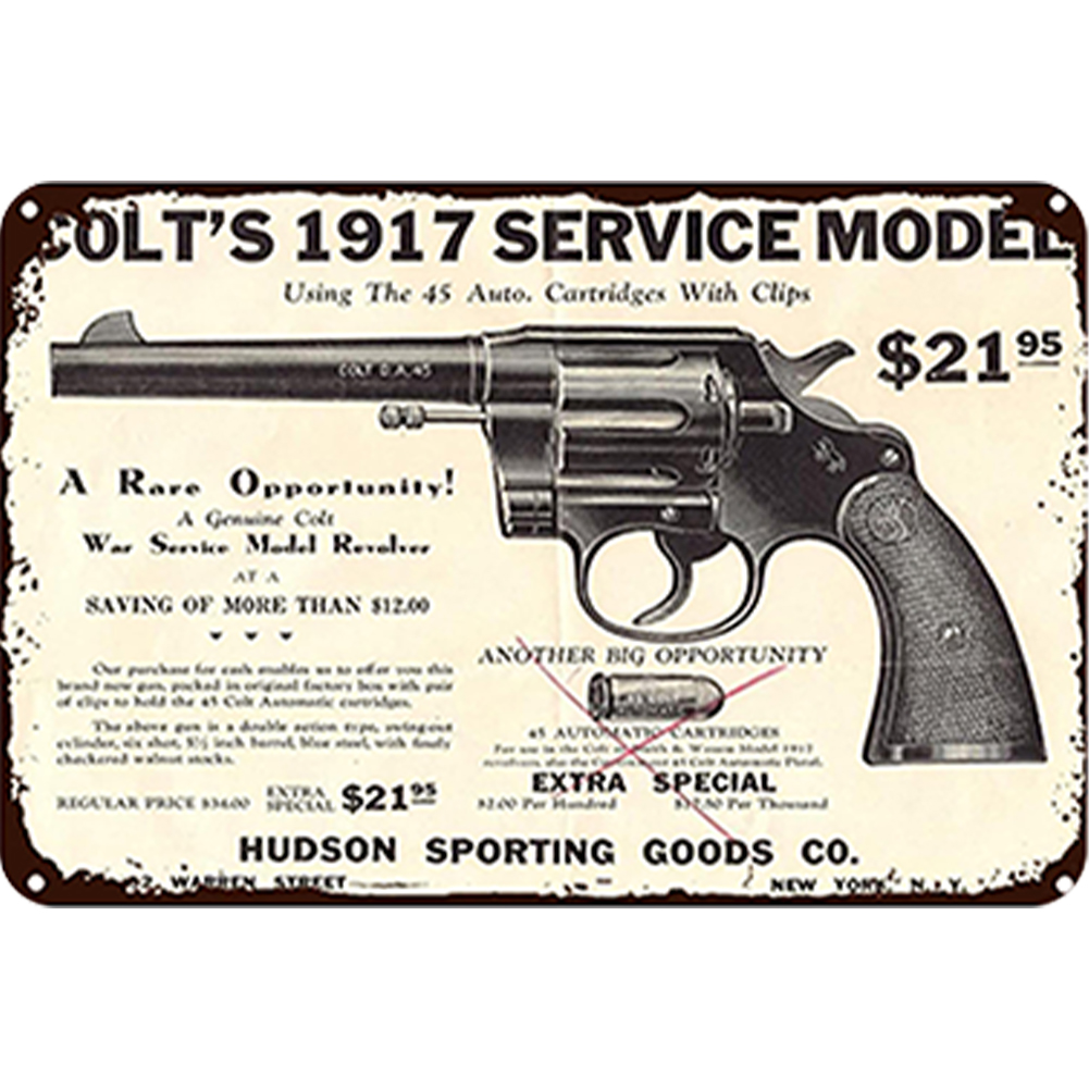20*30cm/30*40cm-Colt's 1917 Service Model-Metal Tin Signs