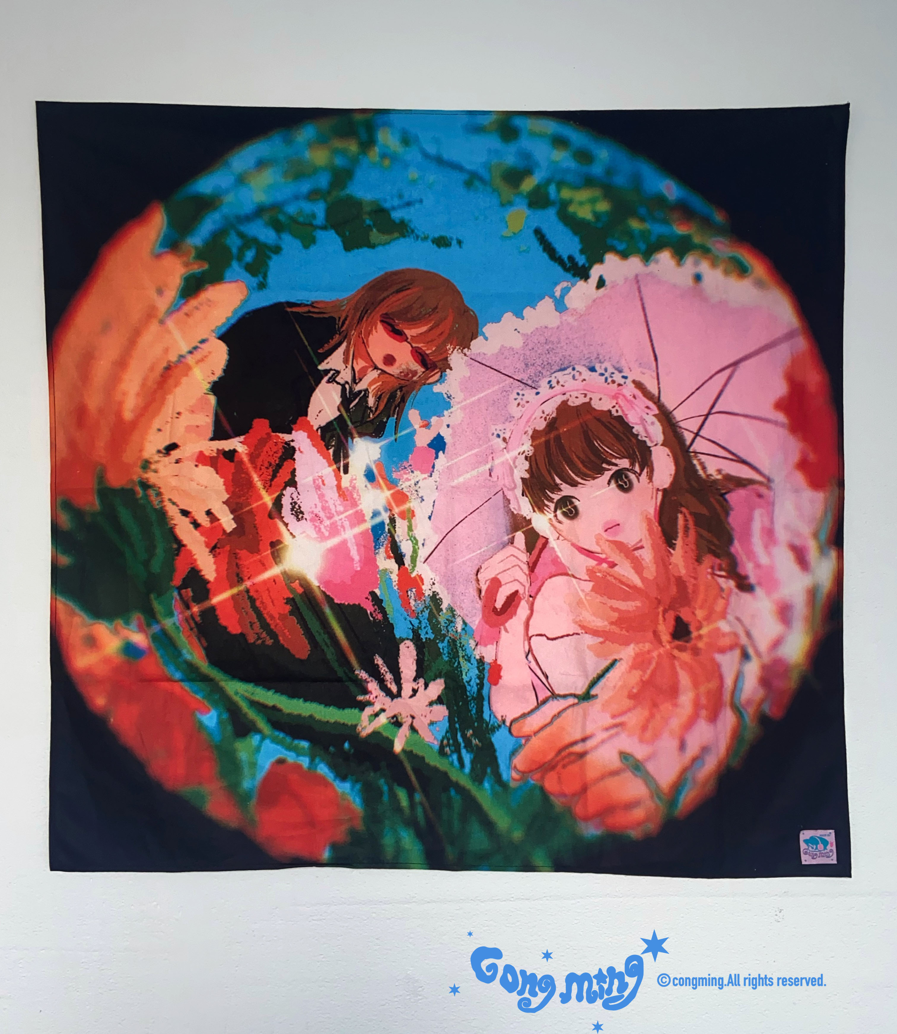 Illustration Square Hanging Cloth Home / Shimotsuma Monogatari / Insomnia