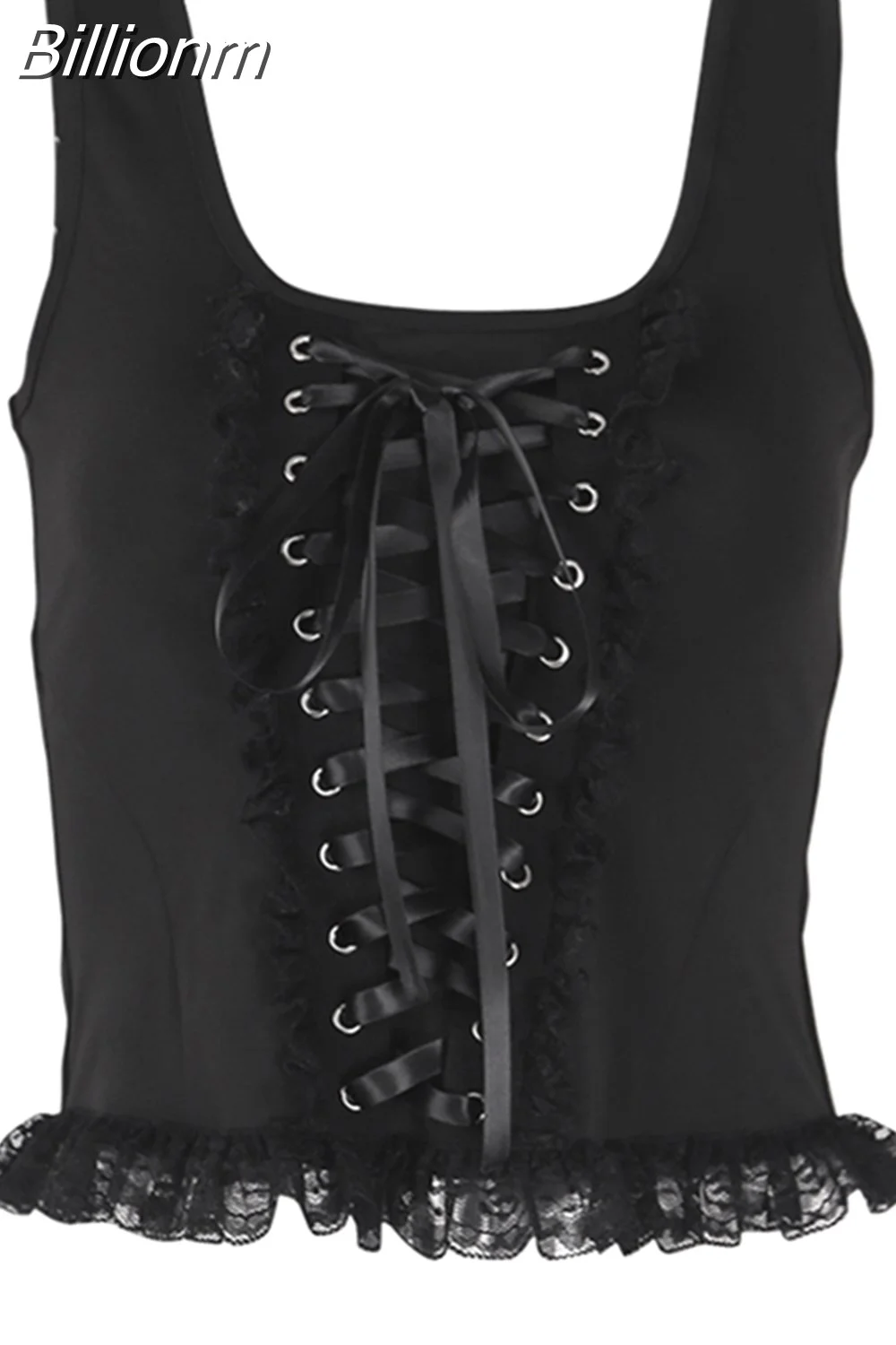 Billionm Top 2000s Aesthetic Women Fairy Grunge Lace Up Bandage Tanks ...