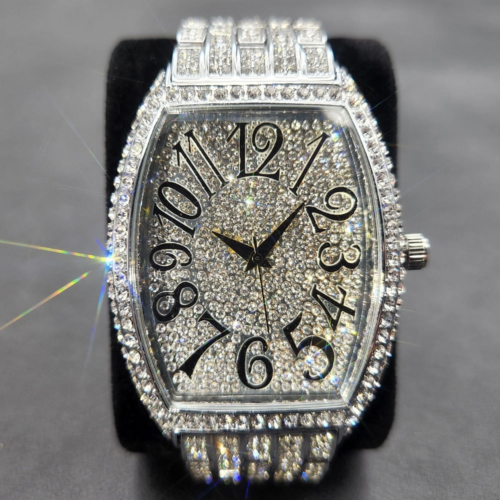 Large Dial Tonneau-Shaped Curved Watch
