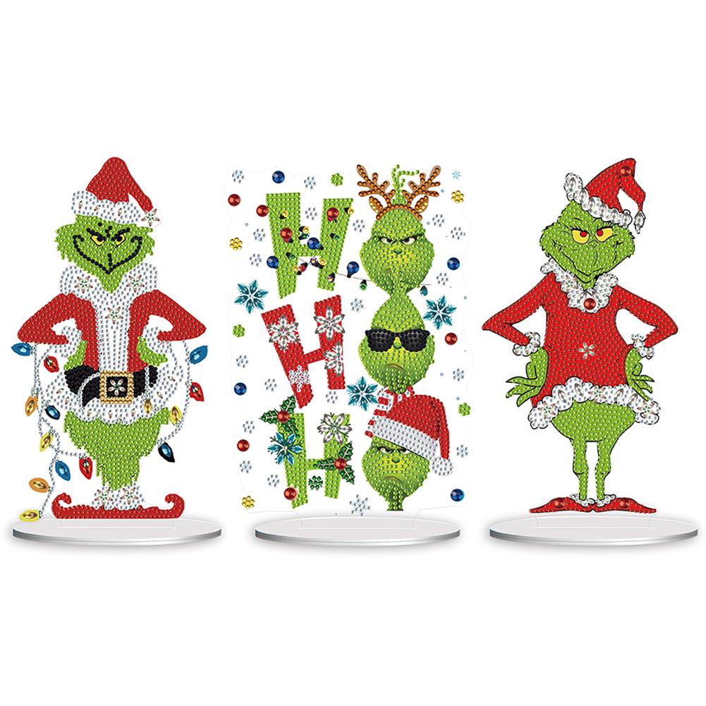 Grinch Acrylic Special Shape Diamond Painting Ornaments