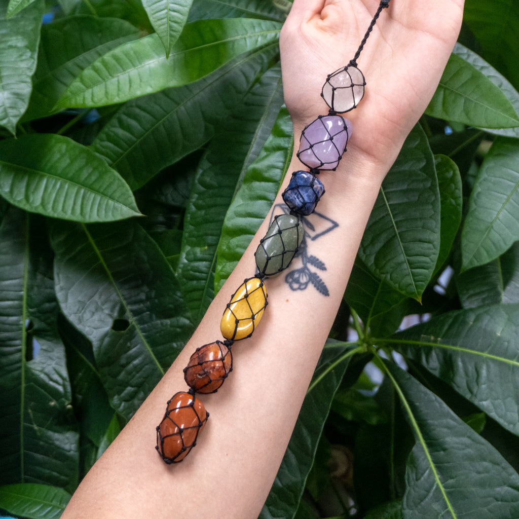 Seven Chakra Meditation Psychic Clearing Natural Crystal Stone Tassel