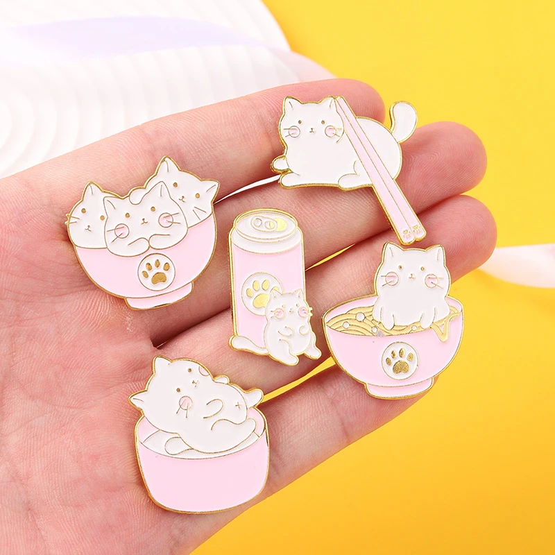Cute Stacked Arhat Cat Pins