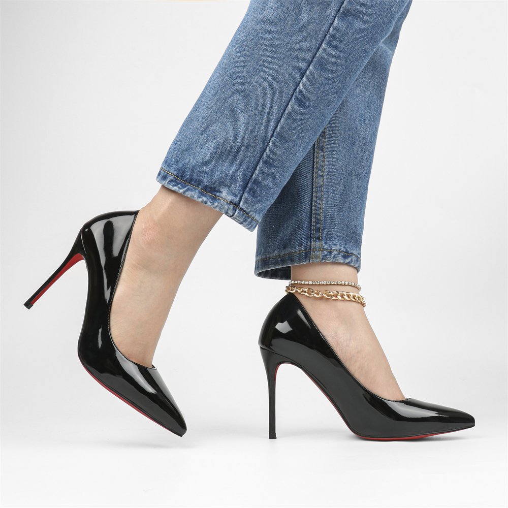 Women's10cm Heels Red Bottoms Classic Party Daily Wedding Pumps Patent ...