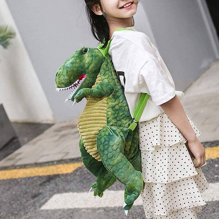 3D Dinosaur Backpack for Kids Plush Dinos Figure Toy Bags