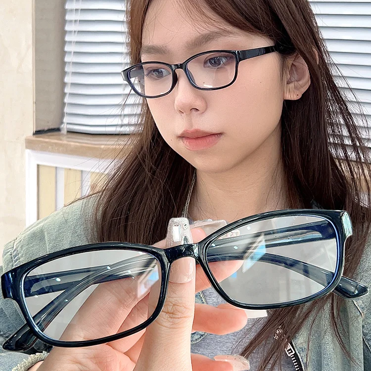 Plastic Narrow Frame Glasses Women Retro Anti Blue Light Eyeglasses ...