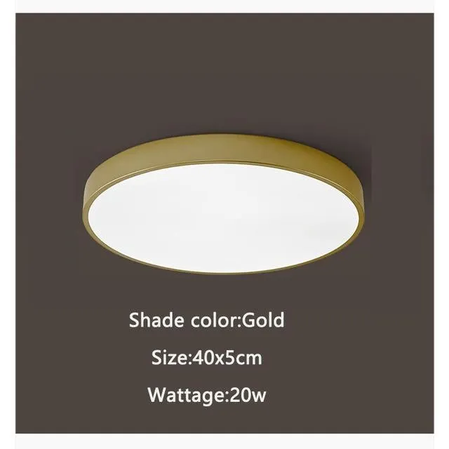 Round Ceiling Light Fixture Modern LED Ceiling Lights Gold Lampshade ...