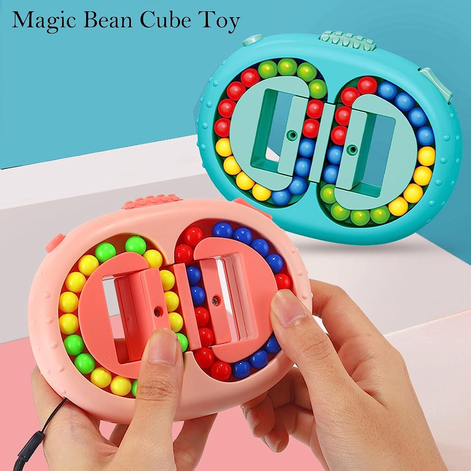 Rotating Magic Beans Cube Toy, Finger Cube Stress Relief Puzzle Game ...