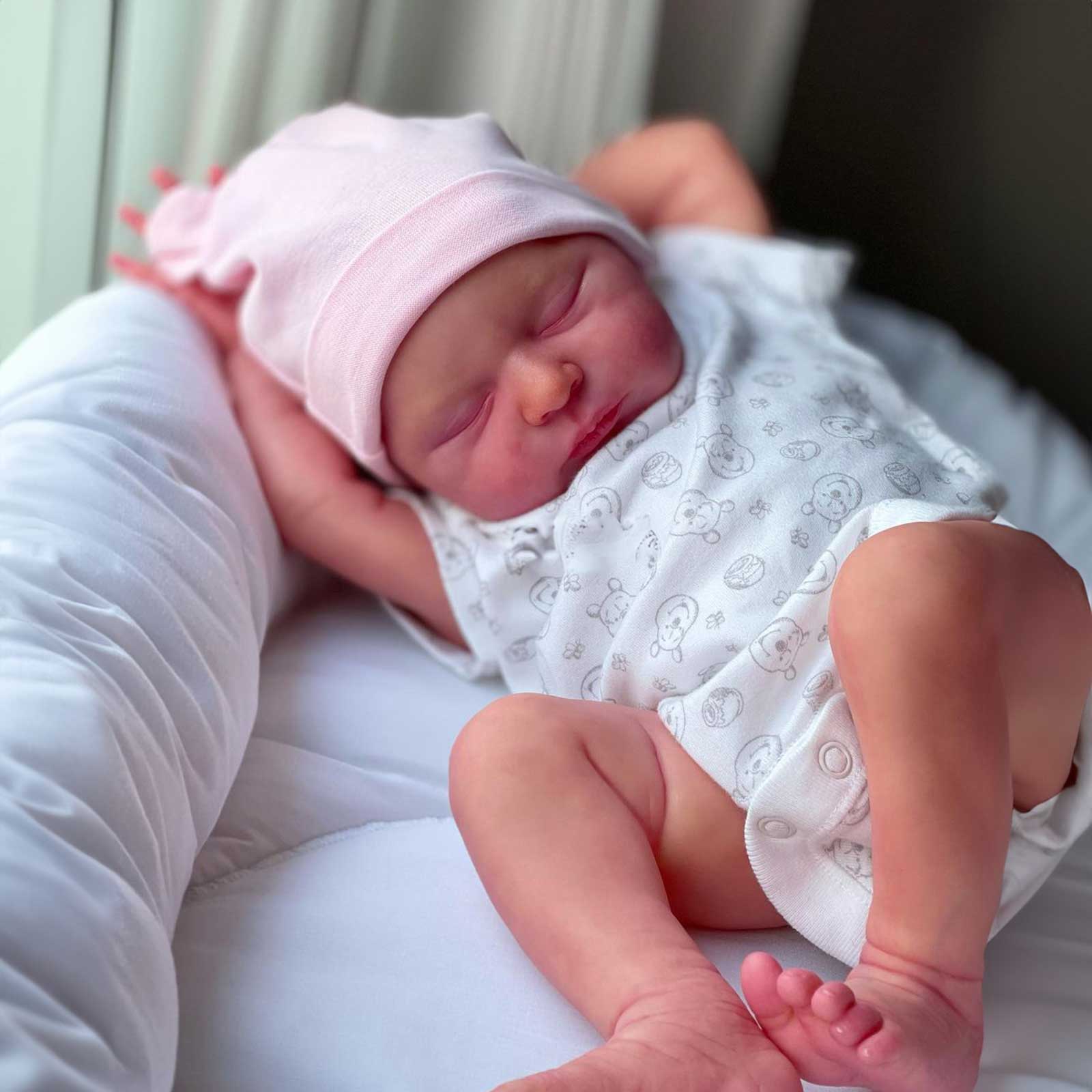 [New 2024] 20" Cute Realistic Handmade Eyes Closed Girl Reborn Baby ...