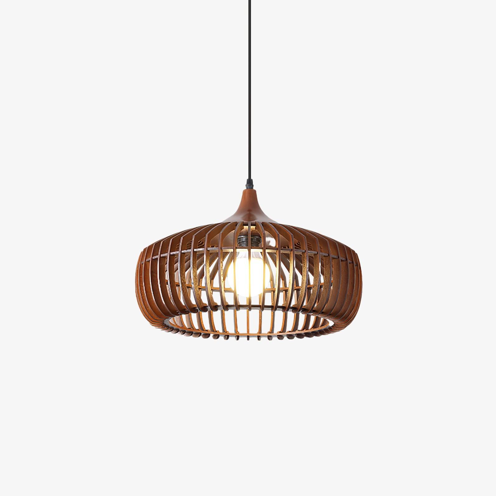 Lattice Nest Wooden Pendant Lamp - Modern Rustic Design