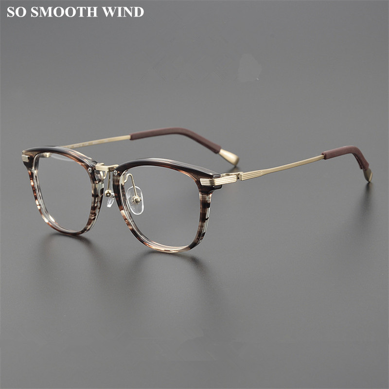Handmade Pure Titanium Glasses Frame Men Women Retro Square Optical ...