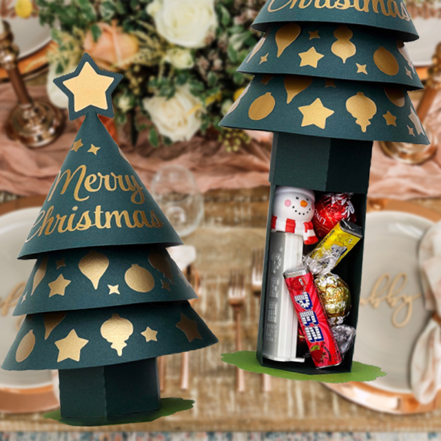 Christmas Tree Gift Box Template Set
