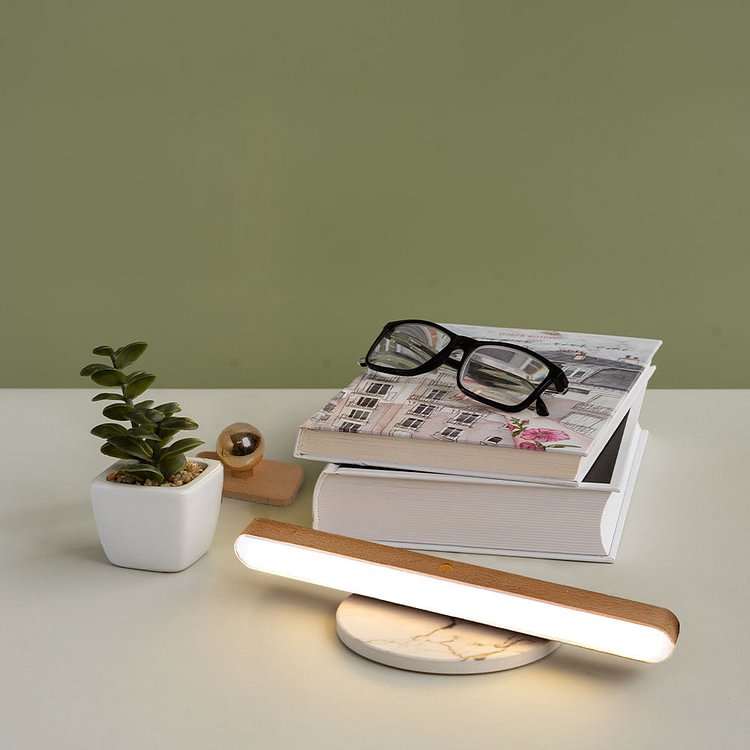 Magnetic LED Wooden Wall Light - 360° Rotatable & Dimmable Touch ...